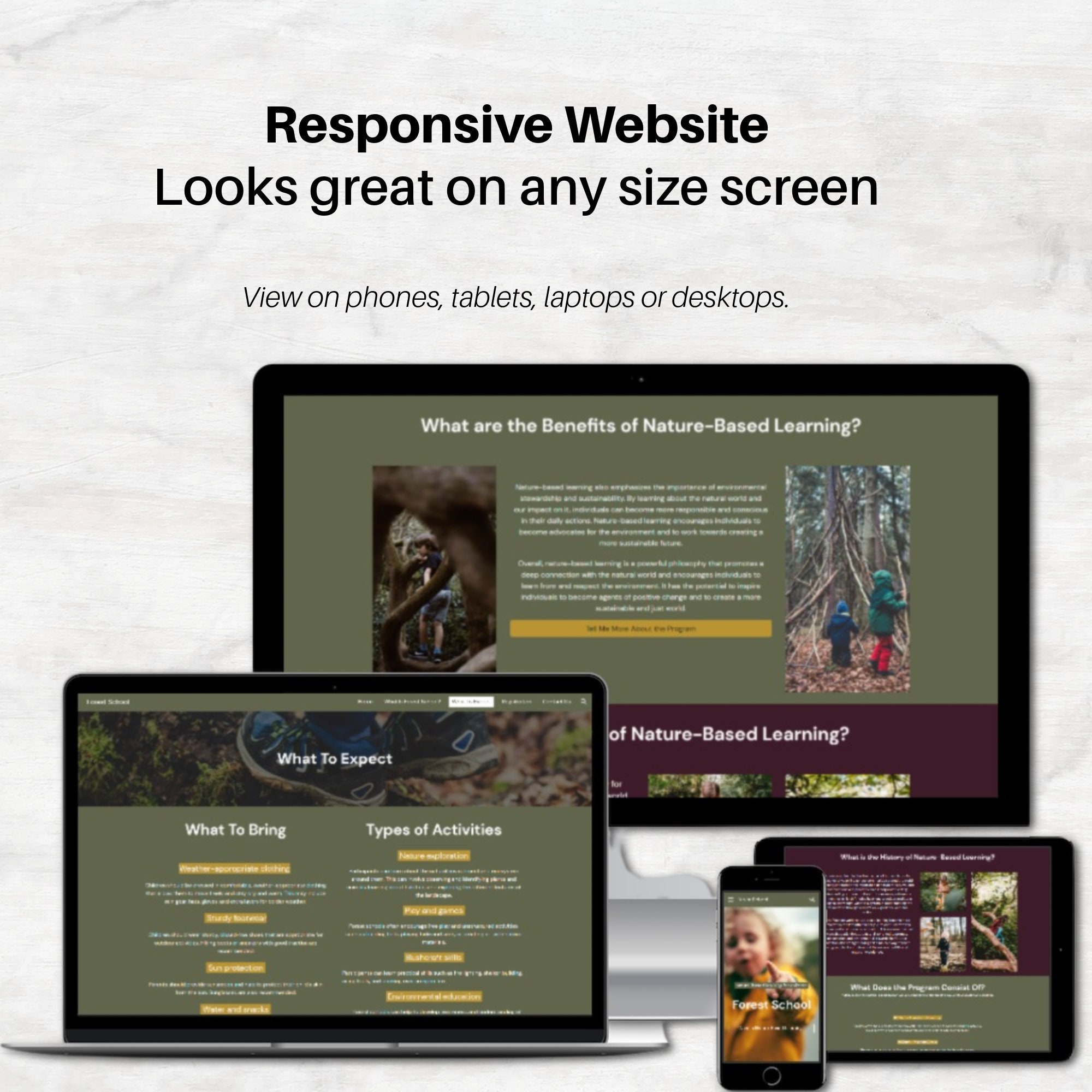 FOREST SCHOOL Website Template | Google Sites | for Nature-based ...