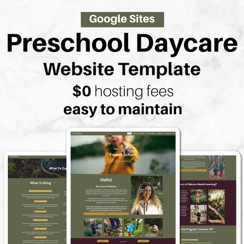FOREST SCHOOL Website Template | Google Sites | for Nature-based ...