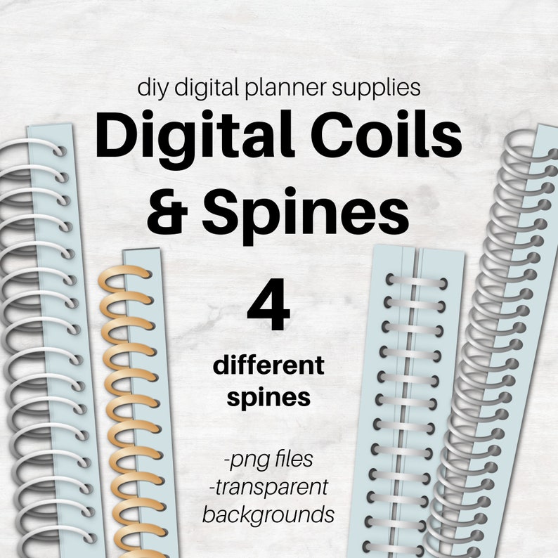 COILS & SPINES for Digital Planners | DIY Planner, Calendar, Journal ...