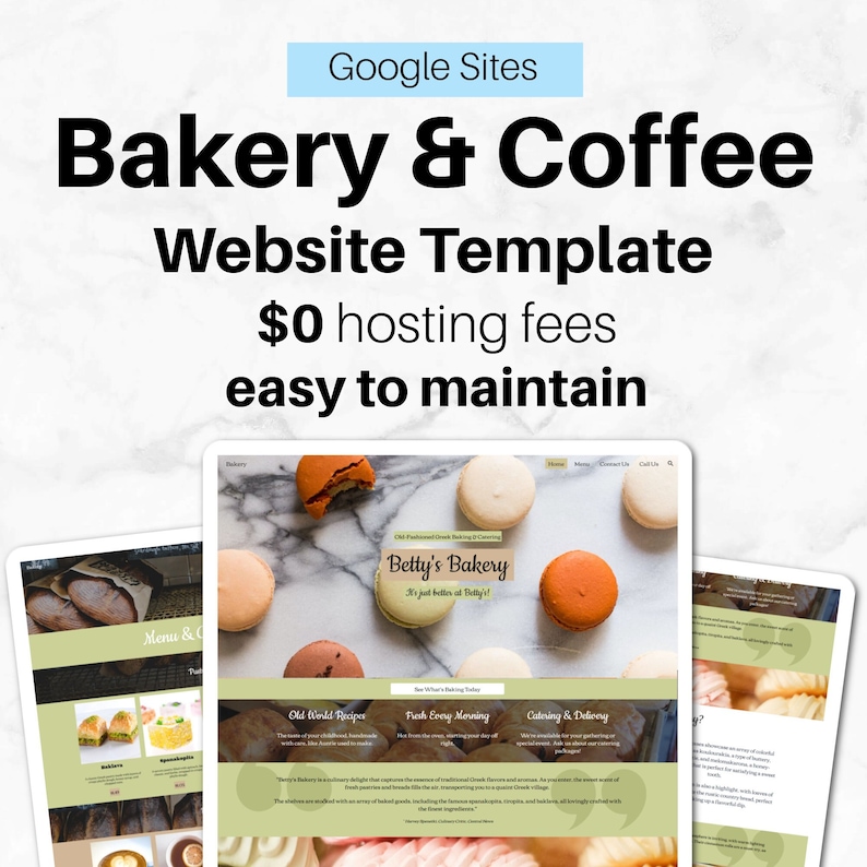 BAKERY Website TEMPLATE | Greek, Baked Goods, Coffee Shop, Donuts ...