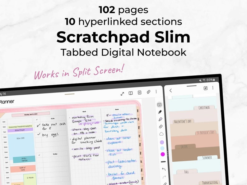 SCRATCHPAD SLIM (blank) for Digital Planning | Frosty Colors Digital ...