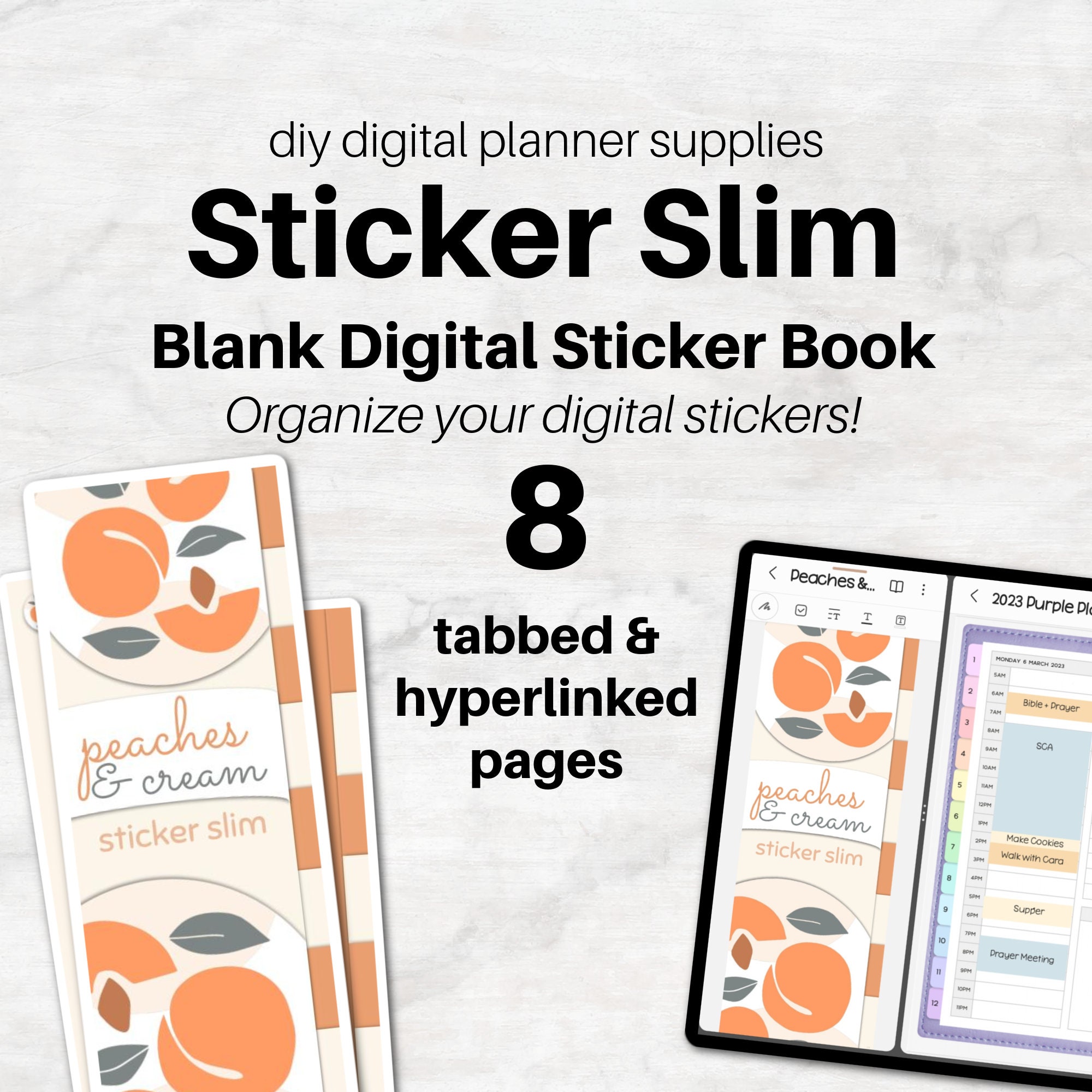 STICKER BOOK (blank) for Digital Planning | Peaches & Cream Sticker ...