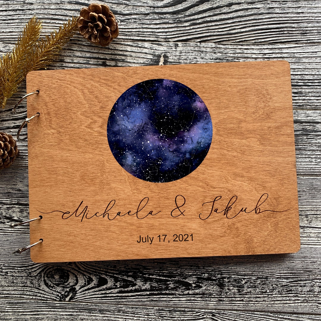 Celestial Wedding Guest Book Galaxy Themed Memory Book Personalized ...