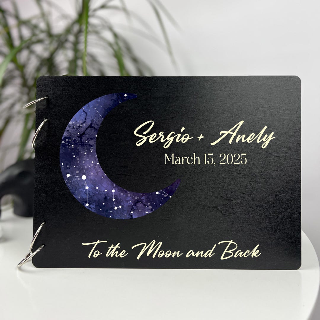 Celestial Wedding Guest Book Galaxy Themed Memory Book Personalized ...