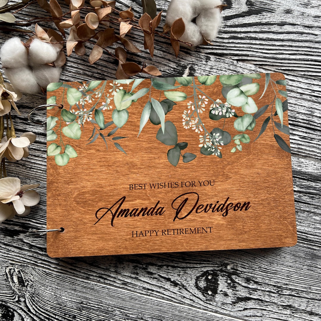 Happy Retirement Wish Book Personalized Gift for Retiree Memory Guest ...