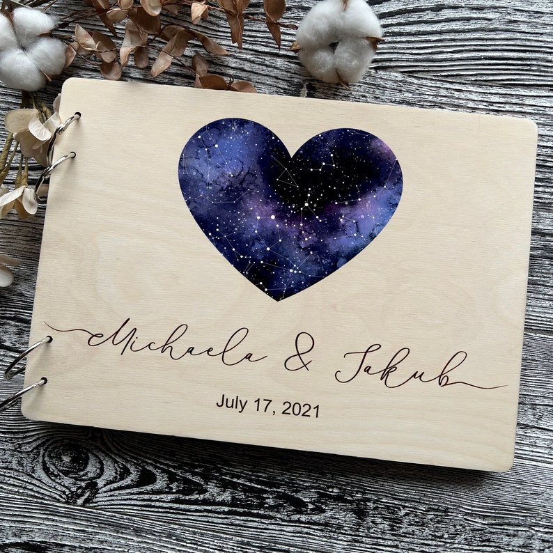 Celestial Wedding Guest Book Galaxy Themed Memory Book Personalized ...