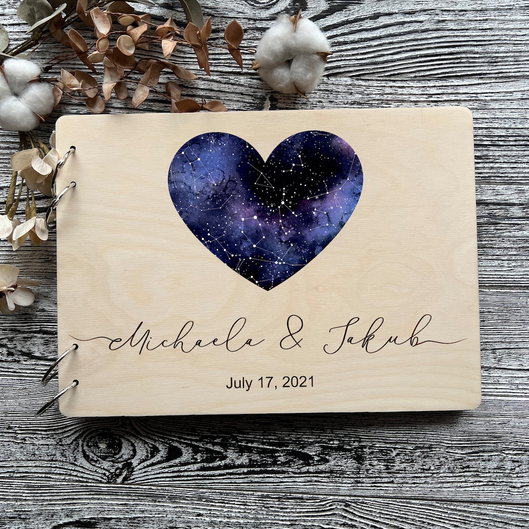 Celestial Wedding Guest Book Galaxy Themed Memory Book Personalized ...