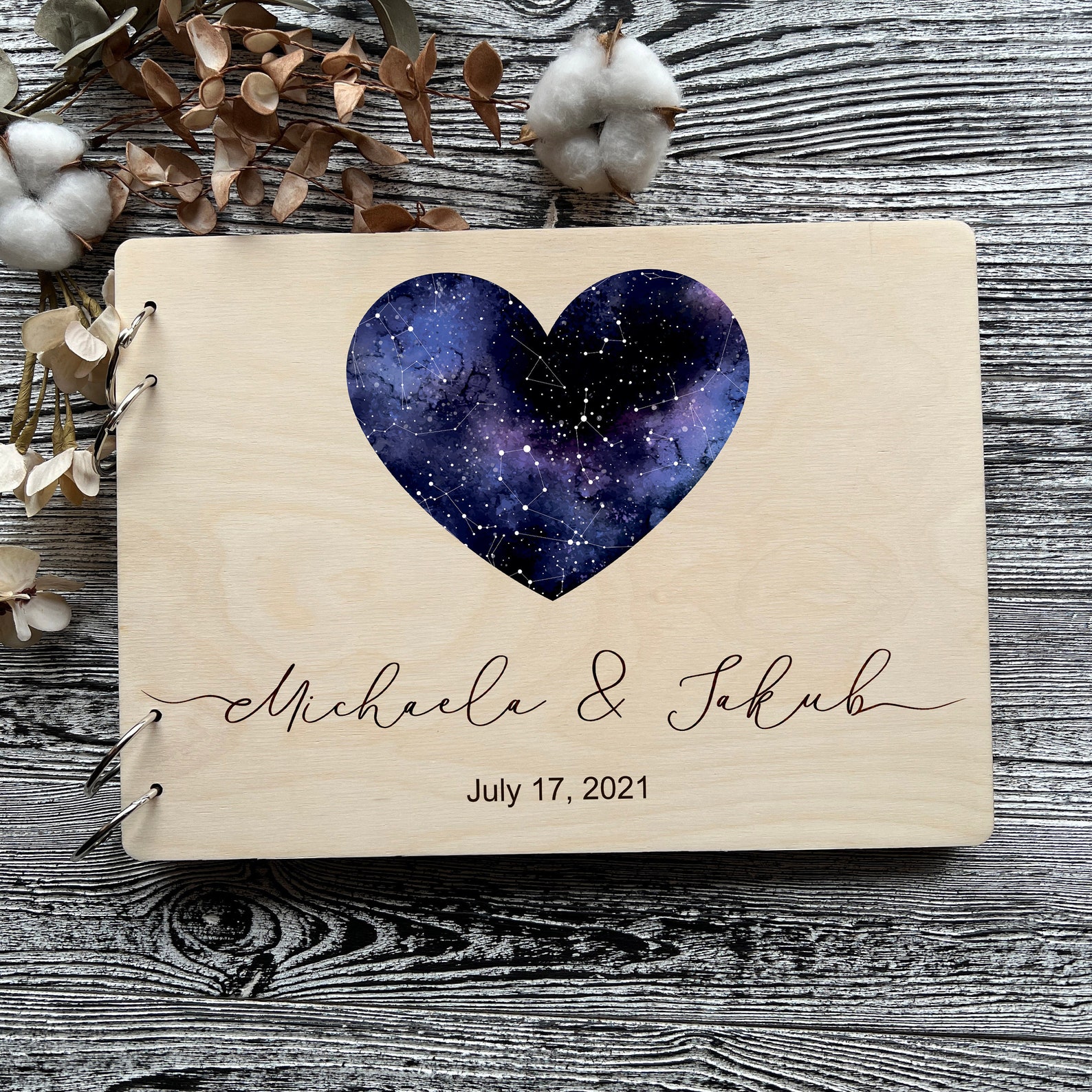 Celestial Wedding Guest Book Galaxy Themed Memory Book Personalized ...