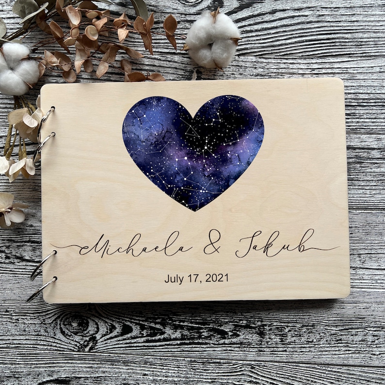Celestial Wedding Guest Book Galaxy Themed Memory Book Personalized Astronomy Gift Universe ...