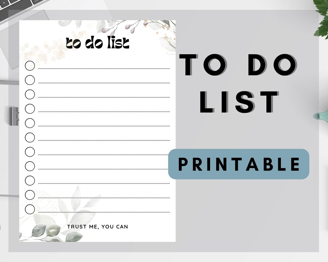 To Do List, Fillable to Do List, Minimal to Do List, Printable to Do ...