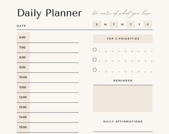 Printable Daily Self Care Worksheet, Daily Planner, Download - Etsy