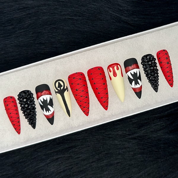 Vampire Nails - Etsy
