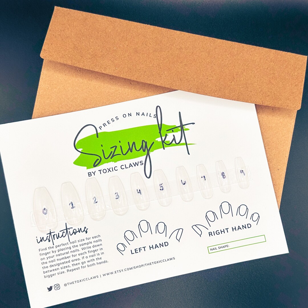 Nail Sizing Kit Press on Nails Sizing Guide Glue on Nails Reusable ...