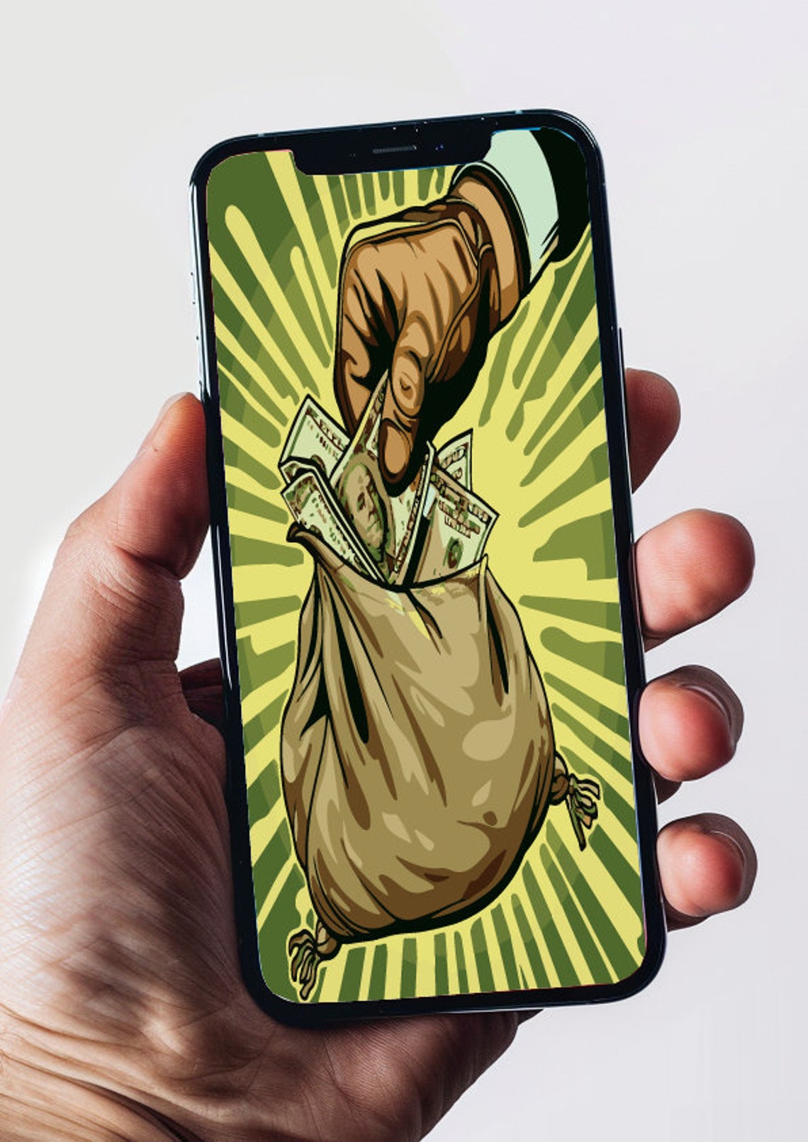 Money in Hand: Cartoon Illustration of Wealth ART Downloadable ...