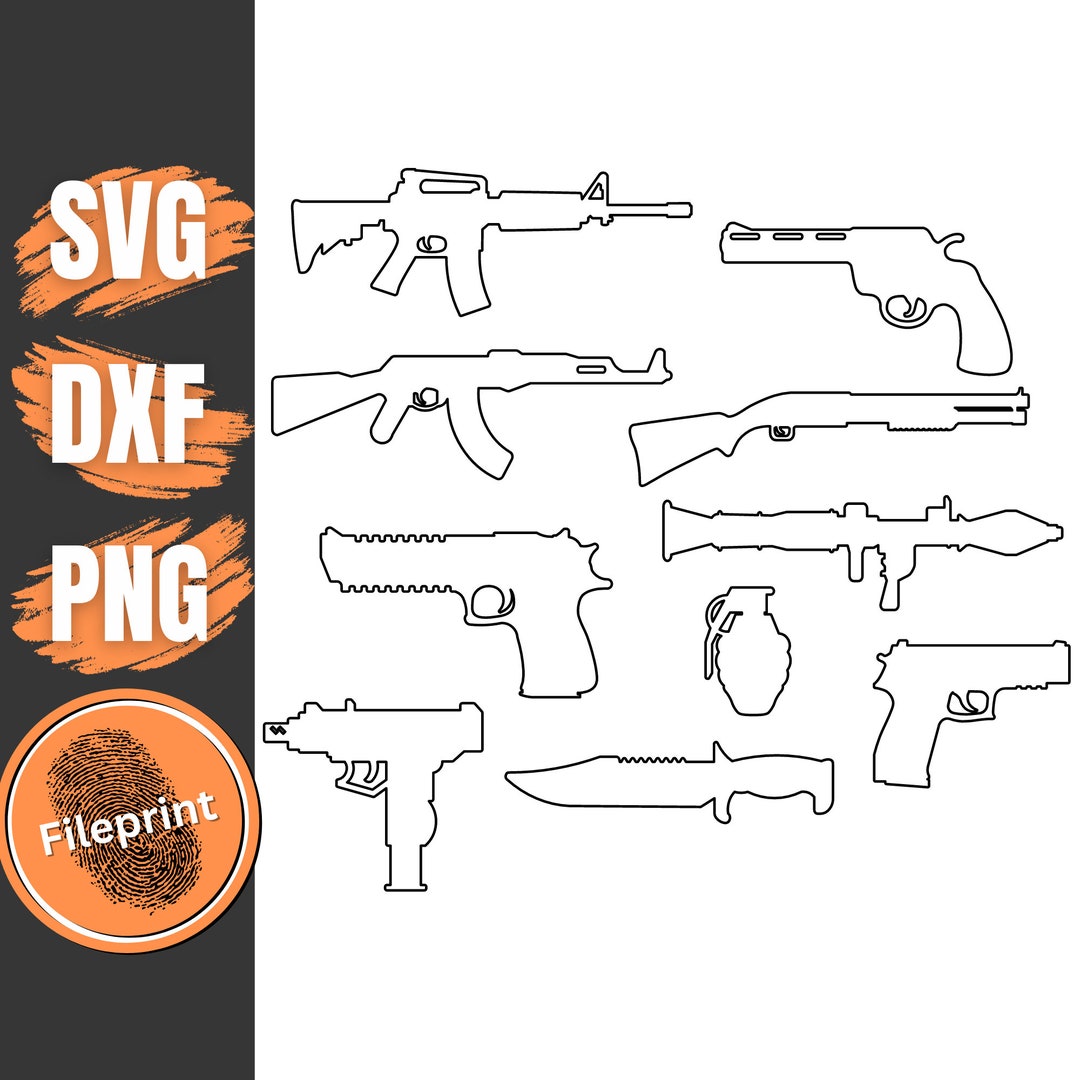 Military Guns Svg | AR15 Svg | AK47 Svg | Combat Weapons Cut File ...