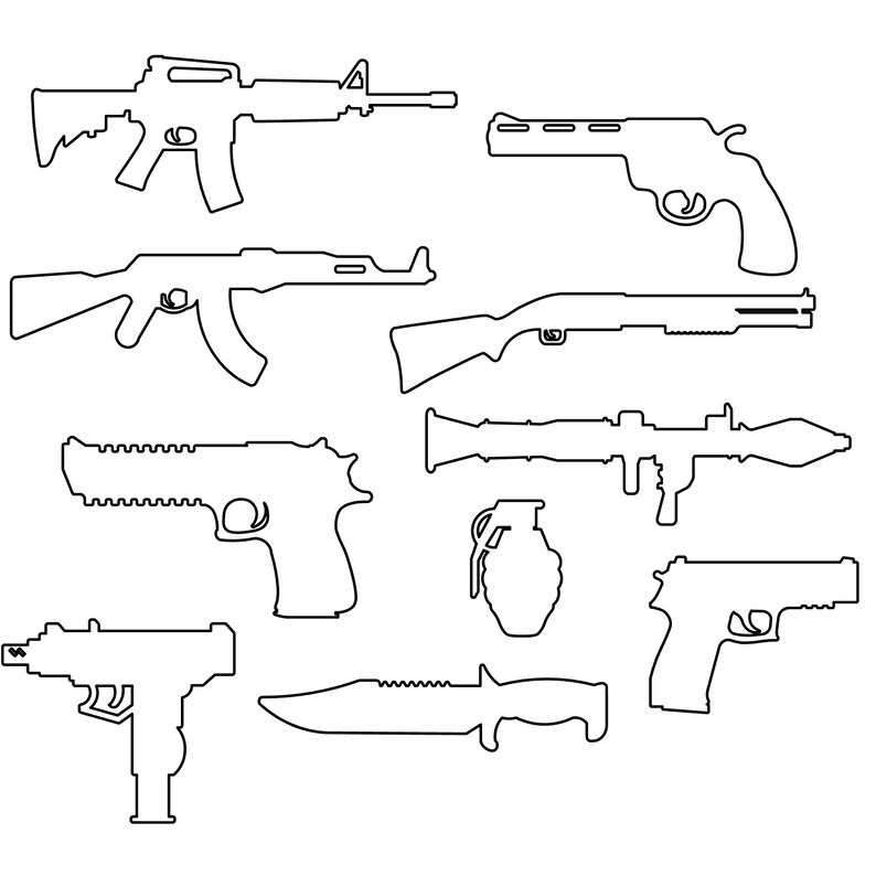 Military Guns Svg | AR15 Svg | AK47 Svg | Combat Weapons Cut File ...