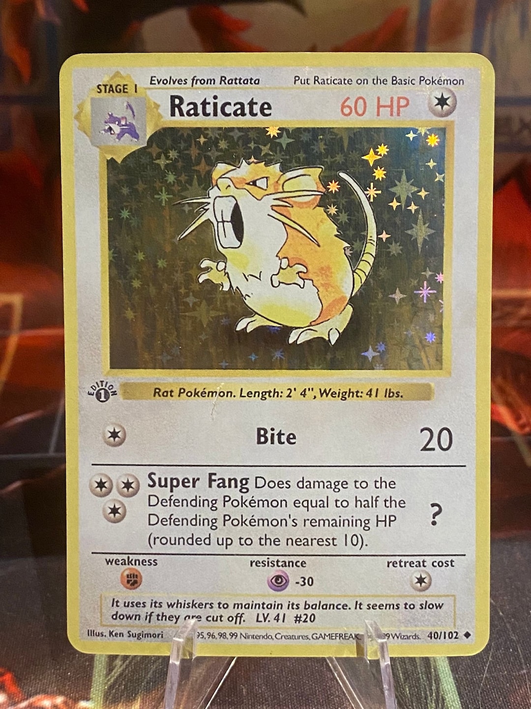 Raticate 40/102 Jungle Fossil Base Set Pokemon Custom Card Holographic ...