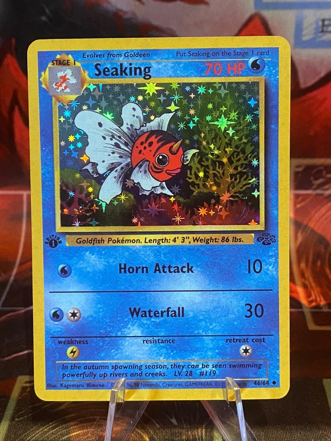 Seaking Jungle Fossil Base Set Pokemon Custom Card Holographic - Etsy