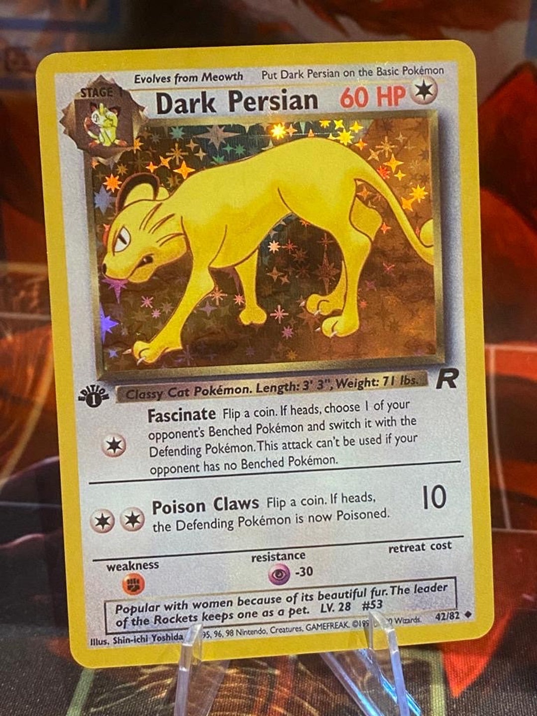Dark Persian 42/82 Team Rocket Neo Destiny Jungle Fossil Base Set ...