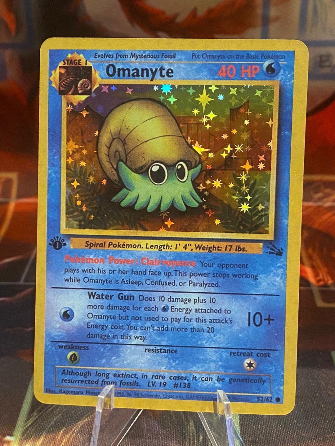 Omanyte 52/62 Jungle Fossil Base Set Pokemon Custom Card Holographic 1999 1st Edition - Etsy