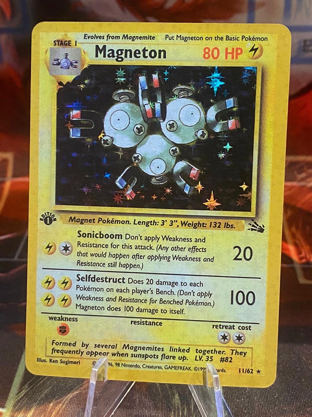 Magneton 11/62 Jungle Fossil Base Set Pokemon Custom Card Holographic 1999 1st Edition - Etsy
