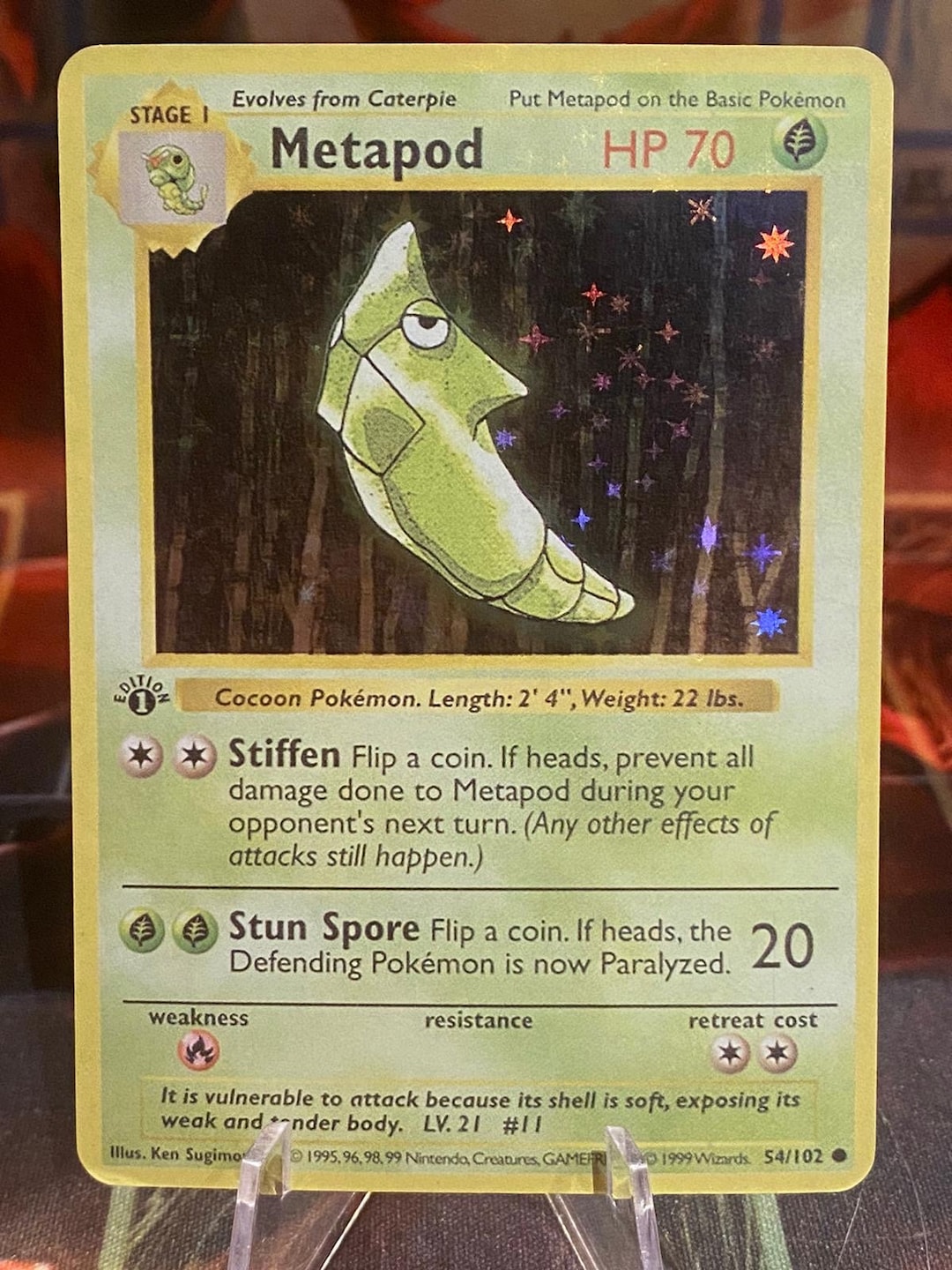 Metapod 54/102 Jungle Fossil Base Set Pokemon Custom Card Holographic 1999 1st Edition - Etsy