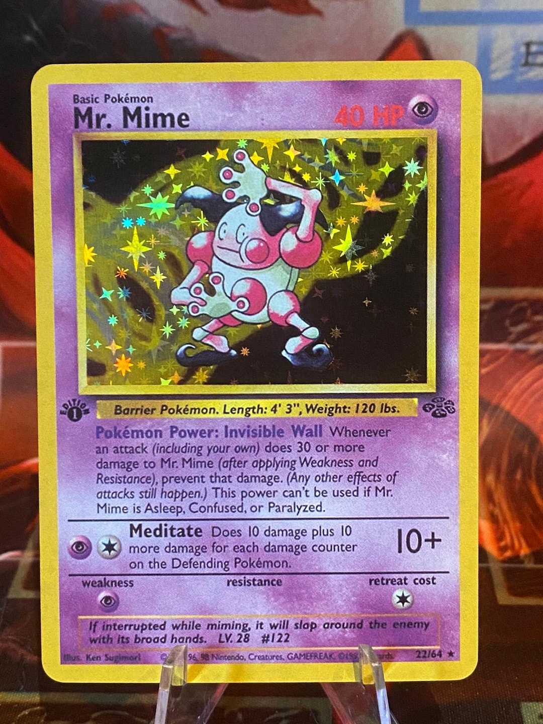 Mr Mime Jungle Fossil Base Set Pokemon Custom Card Holographic - Etsy