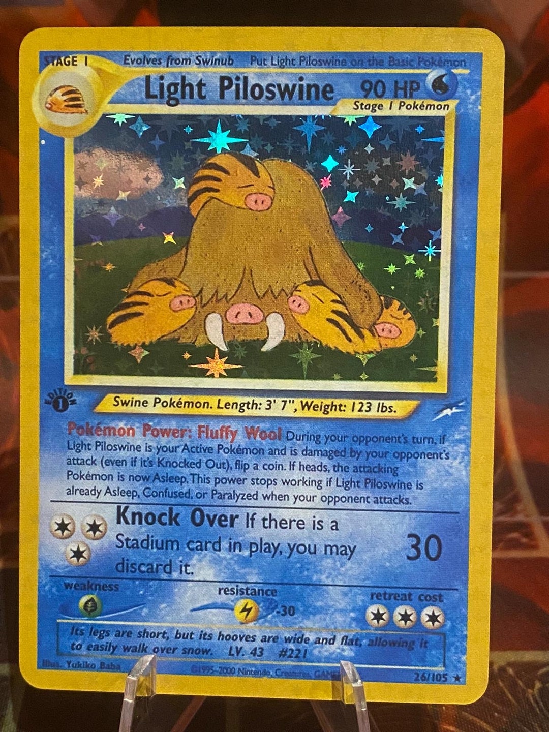 Light Piloswine 26/105 Neo Destiny Jungle Fossil Base Set Pokemon ...