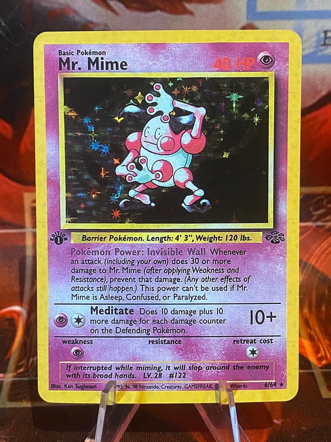Mr Mime Jungle Fossil Base Set Pokemon Custom Card Holographic 6/64 1999 1st Edition - Etsy