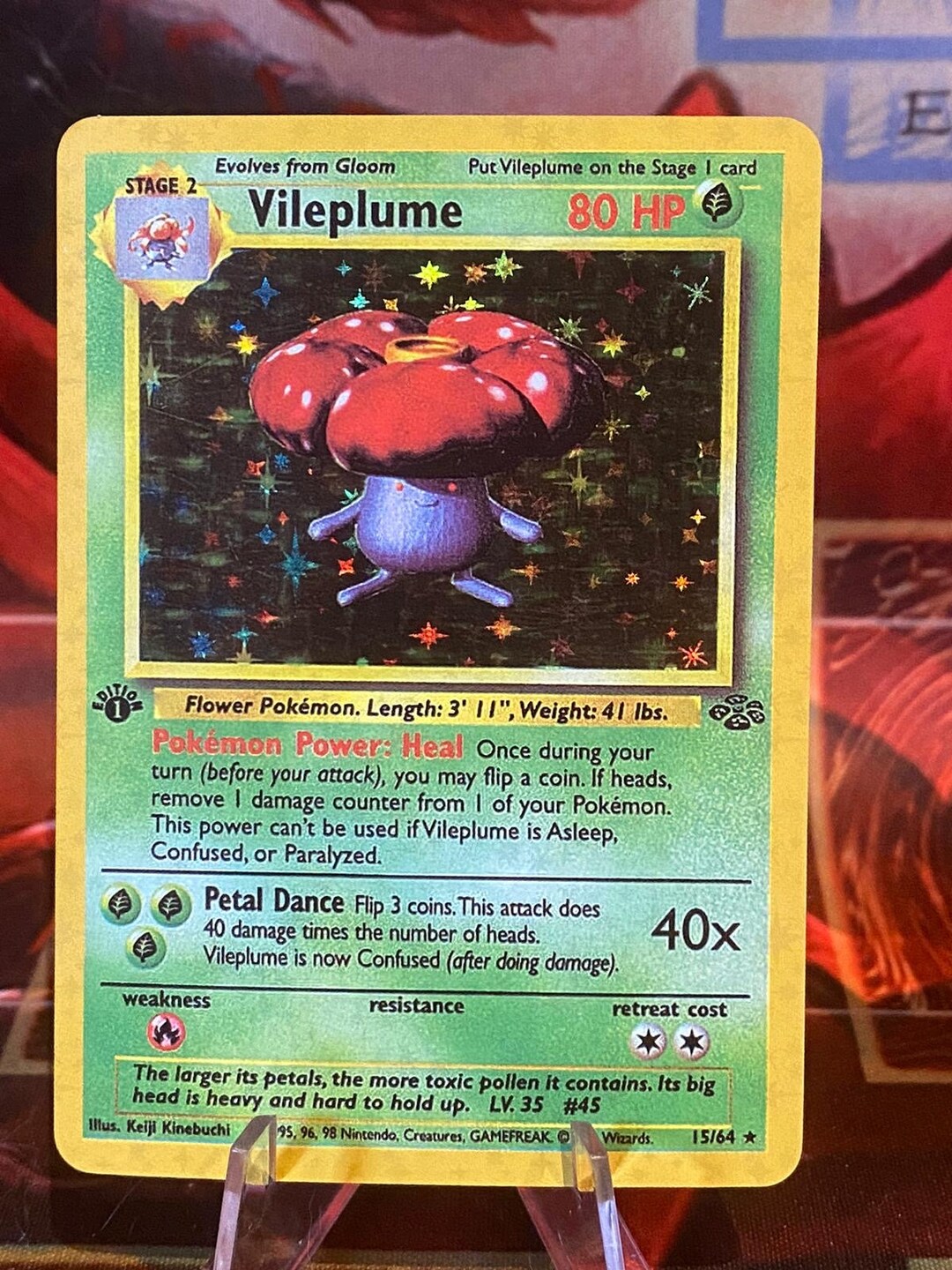 Vileplume Jungle Fossil Base Set Pokemon Custom Card Holographic 14/64 1999 1st Edition - Etsy