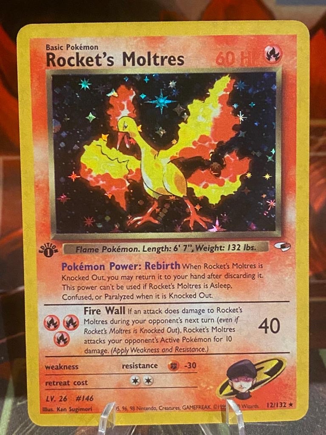 Rocket Moltres 12/132 Gym Heroes Team Rocket Neo Destiny Jungle Fossil ...