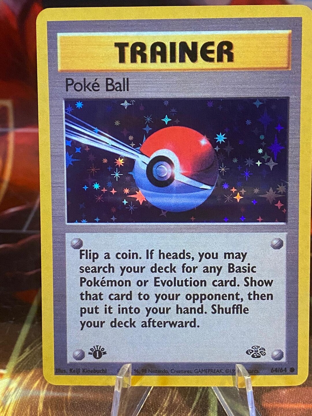 Poke Ball Jungle Fossil Base Set Pokemon Custom Card Holographic 64/64 ...