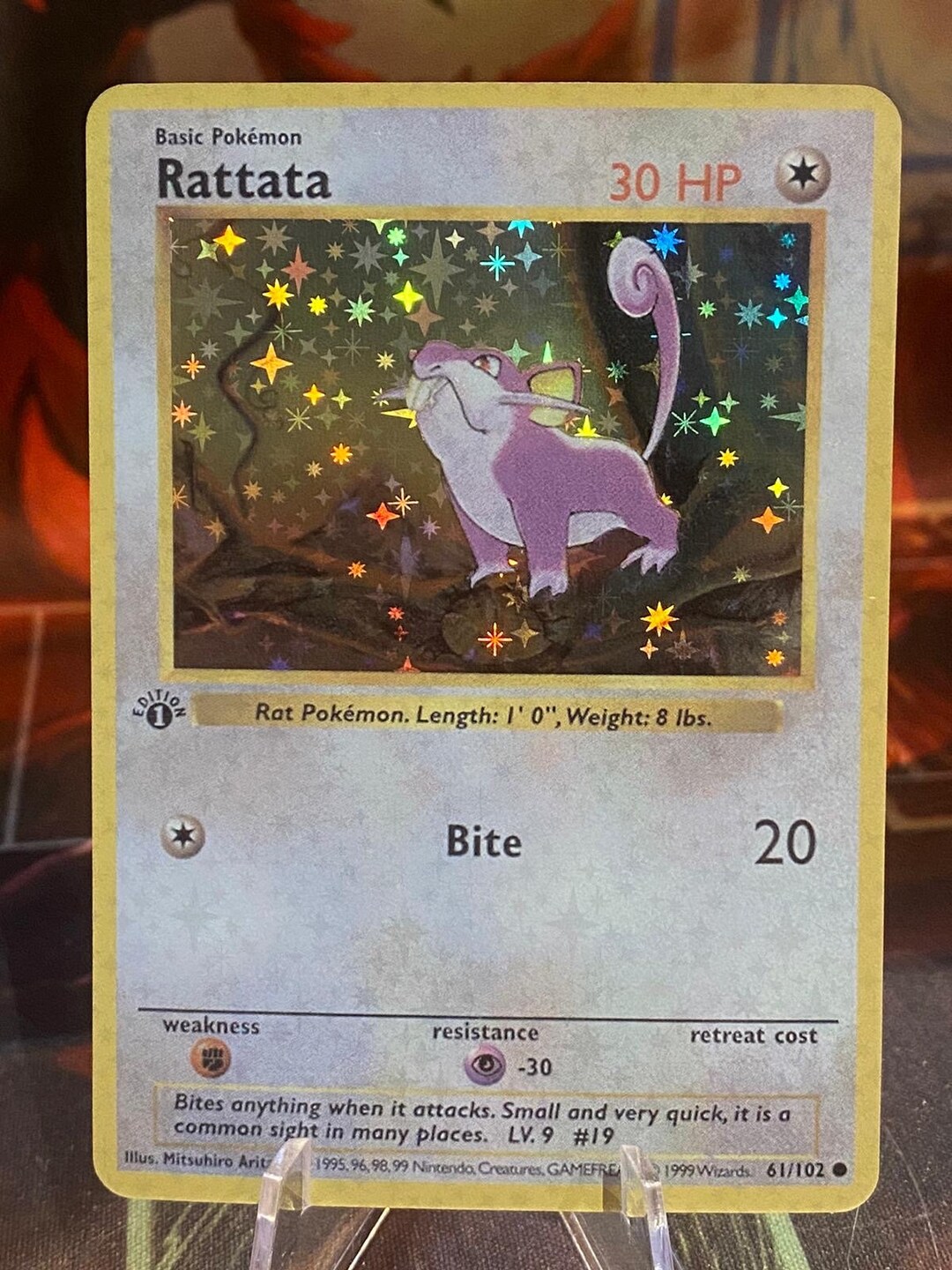 Rattata 61/102 Jungle Fossil Base Set Pokemon Custom Card Holographic ...