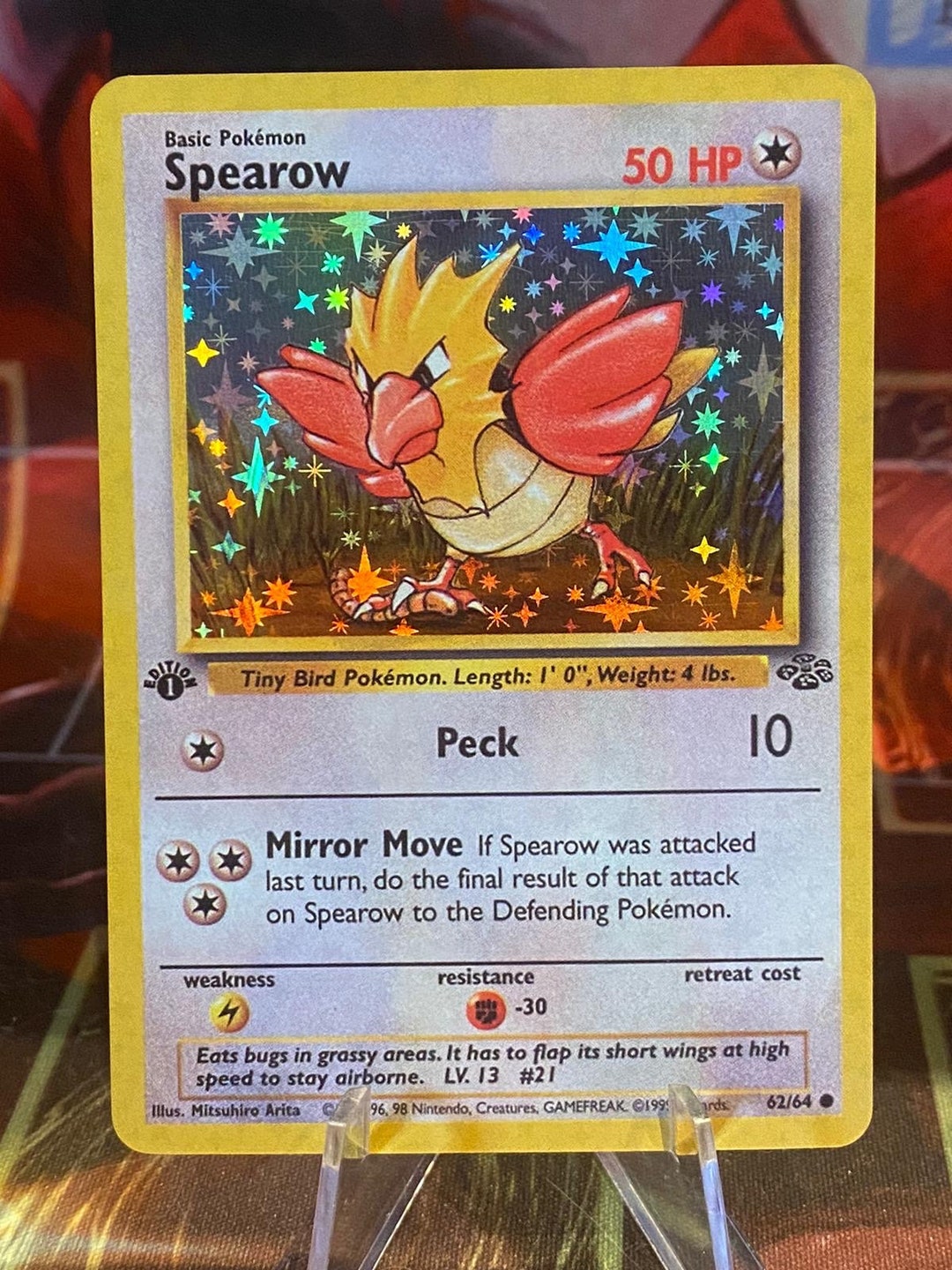 Spearow Jungle Fossil Base Set Pokemon Custom Card Holographic 62/64 1999 1st Edition - Etsy