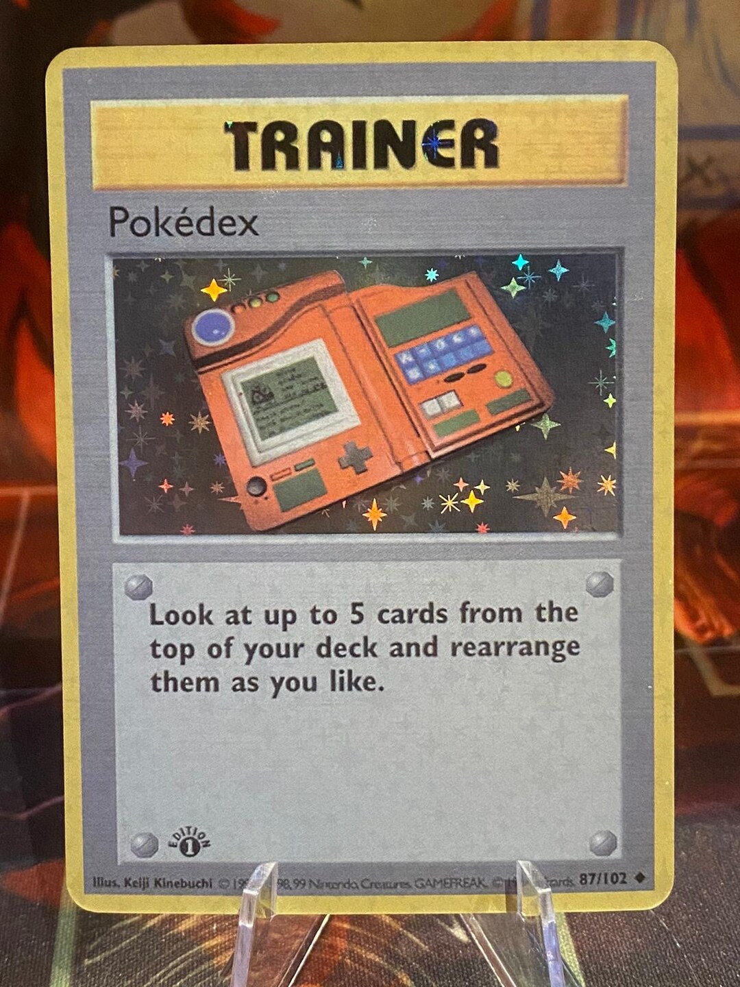 Pokedex 87/102 Jungle Fossil Base Set Pokemon Custom Card Holographic ...