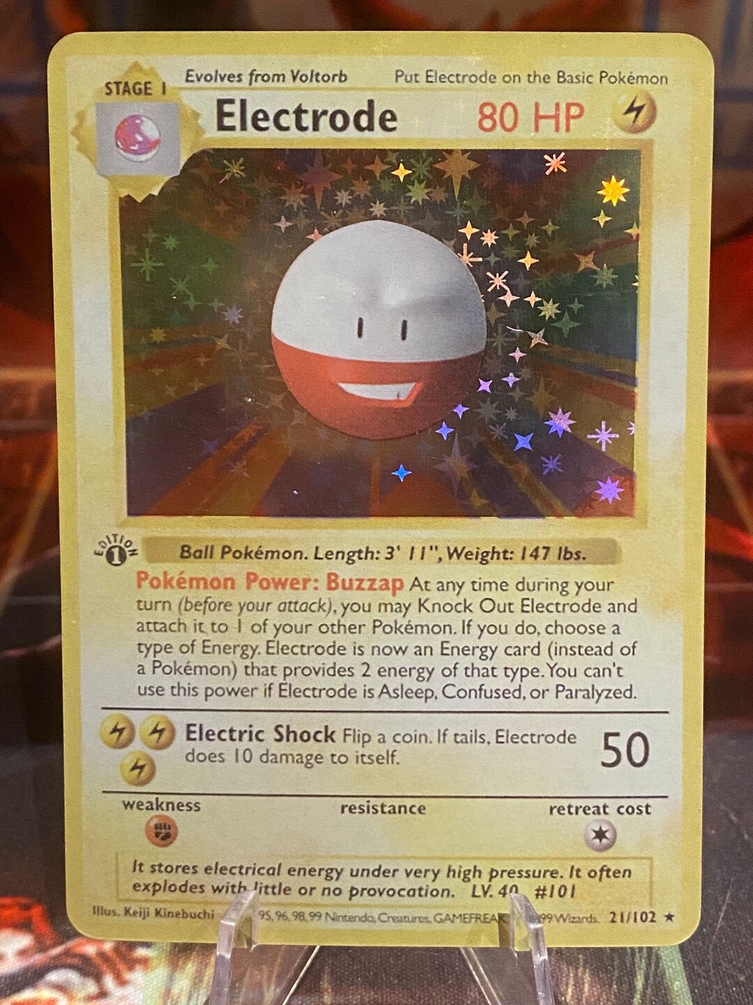 Electrode 21/102 Jungle Fossil Base Set Pokemon Custom Card Holographic 1999 1st Edition - Etsy