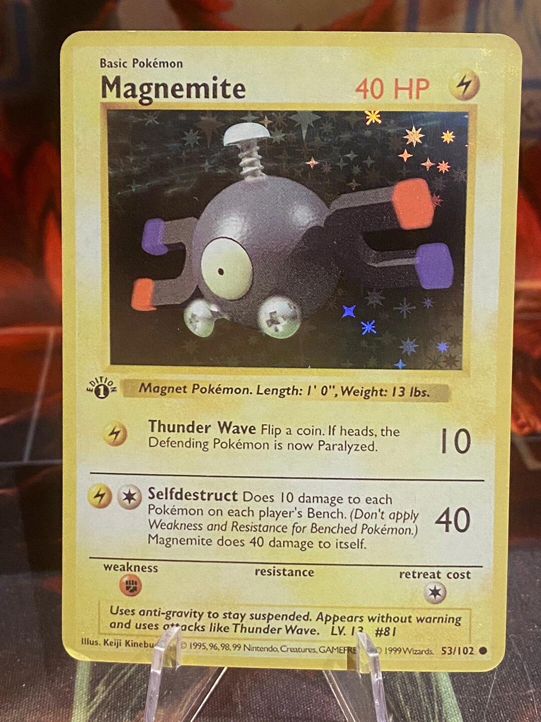 Magnemite 53/102 Jungle Fossil Base Set Pokemon Custom Card Holographic 1999 1st Edition - Etsy