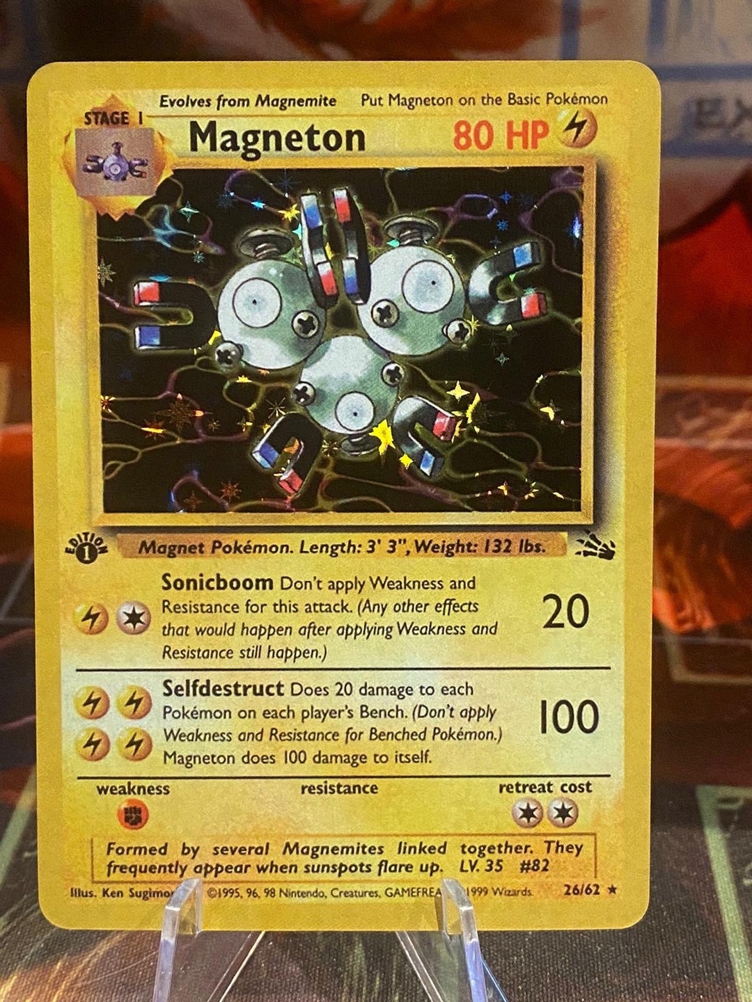 Magneton 26/62 Jungle Fossil Base Set Pokemon Custom Card Holographic 1999 1st Edition - Etsy