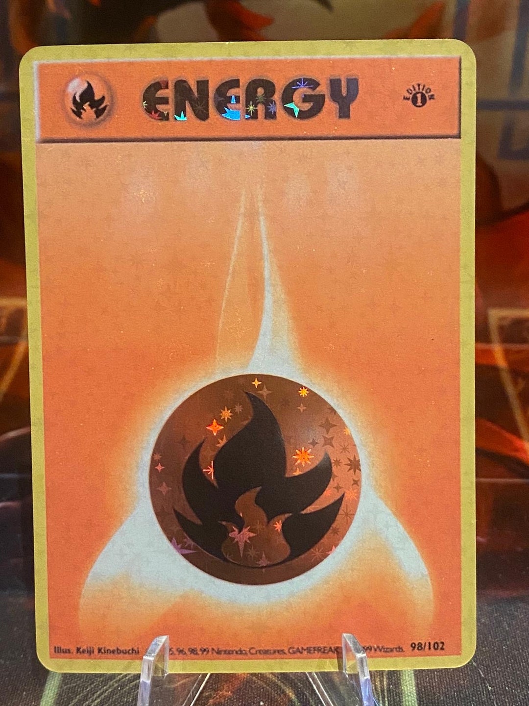 Fire Energy 98/102 Jungle Fossil Base Set Pokemon Custom Card ...