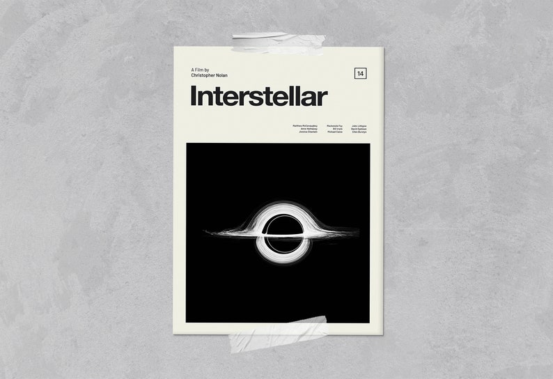 Inpired Interstellar Movie Print, Movie Poster, Minimalist Art, Vintage ...