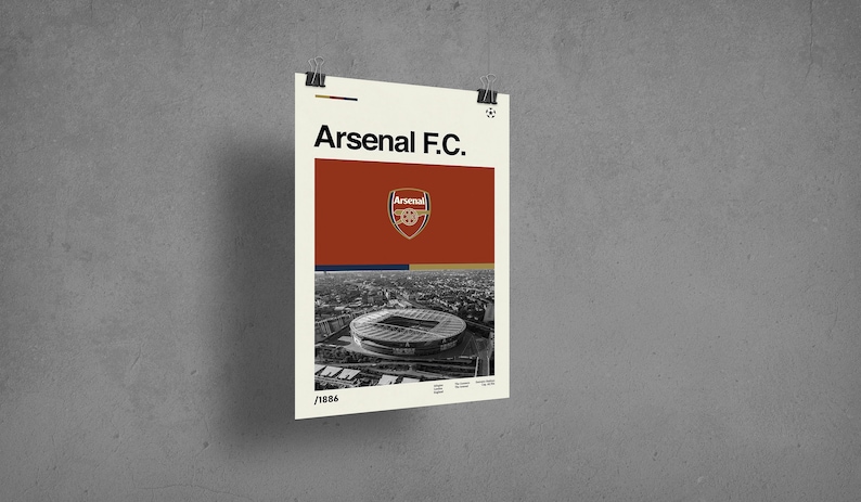 Arsenal Poster, Emirates Stadium Poster, Minimalist Football Wall Art ...