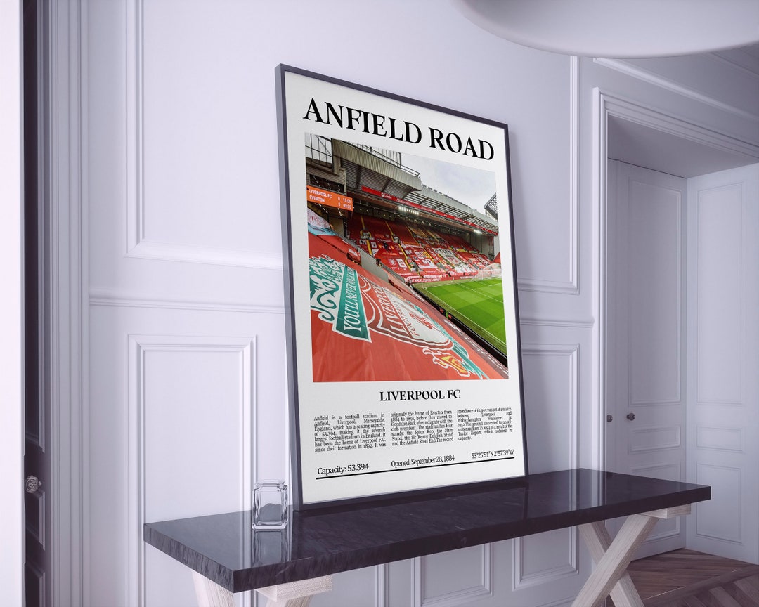 Anfield Poster, Liverpool Poster, Soccer Fans, Premier League Stadium ...