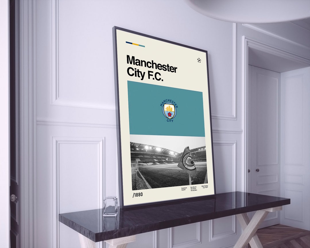 Manchester City FC Poster, Etihad Stadium Poster, Football Posters ...