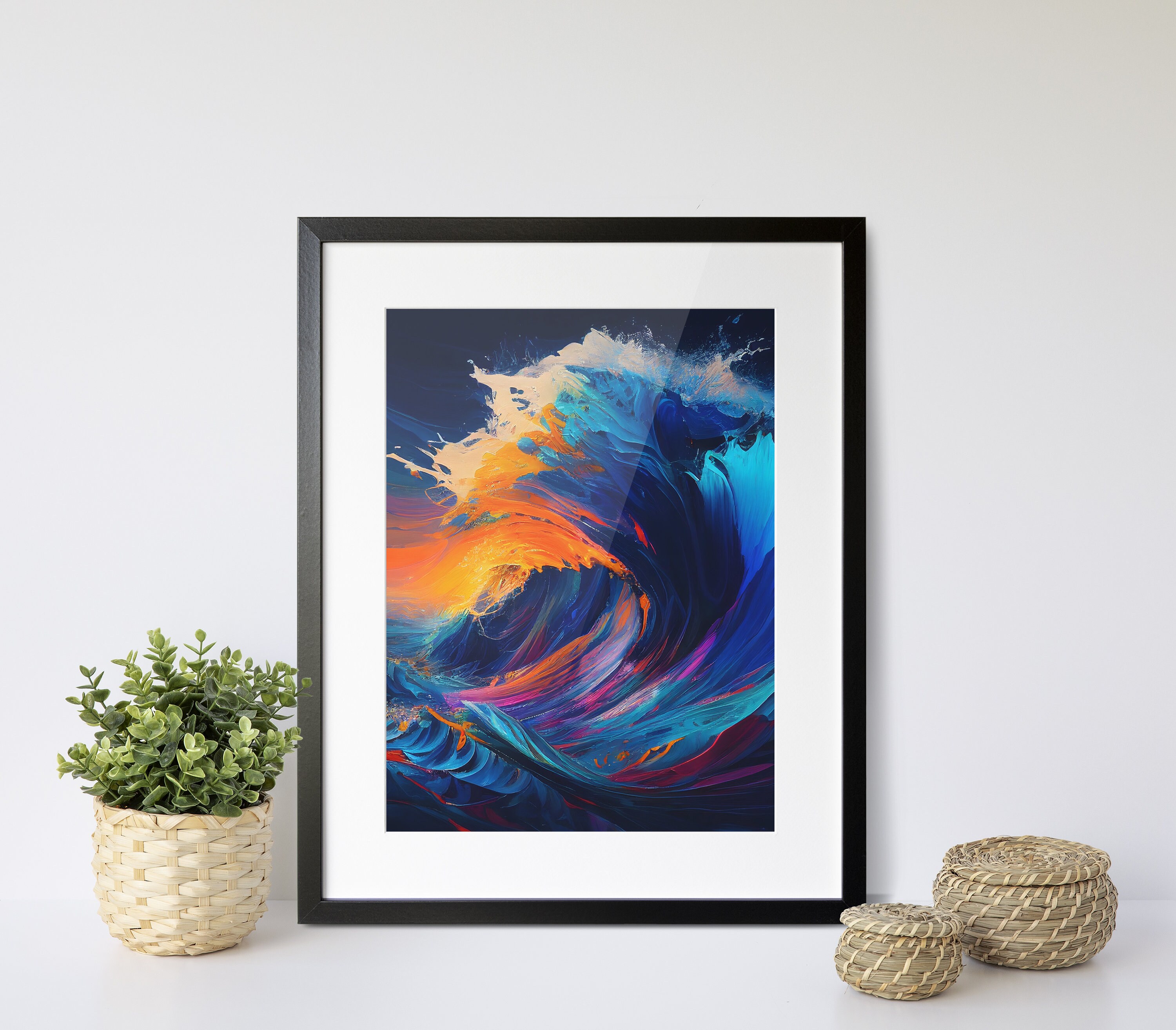 Abstract Ocean Waves Art Print, Printable Wall Art, Gift Idea, Fine Art ...