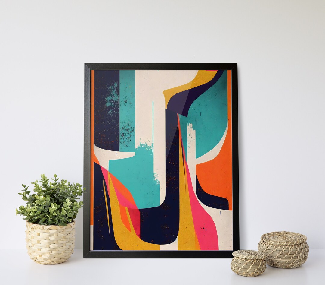 Geometric Abstract Art Print, Printable Wall Art, Gift Idea, Fine Art ...