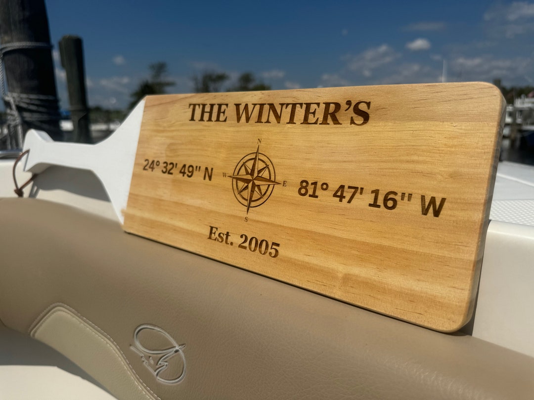 Latitude Longitude Personalized Boat Paddle Sign | Wedding Gift ...