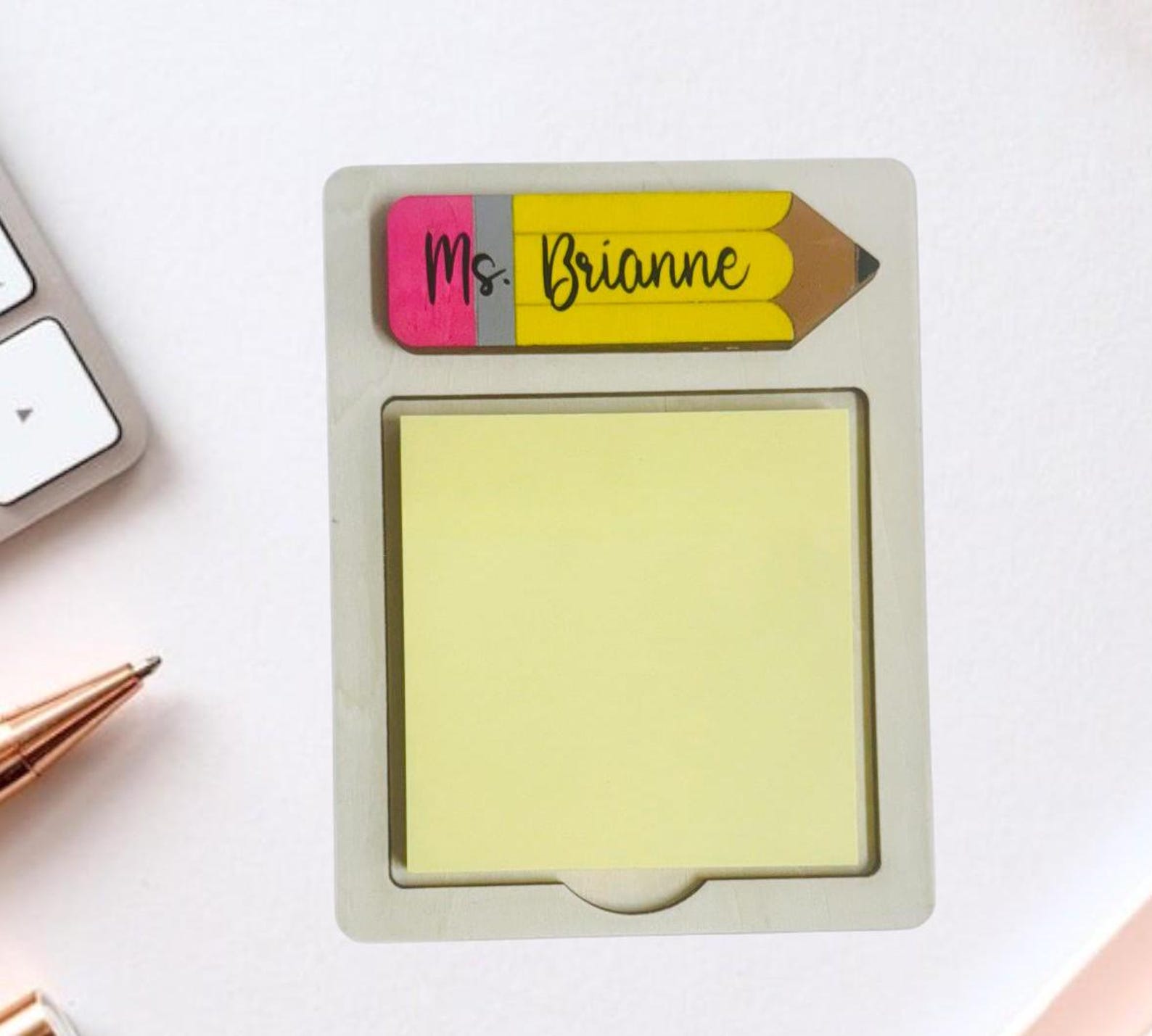 Teacher Sticky Note Holder, Personalized Gift, Teacher Appreciation ...