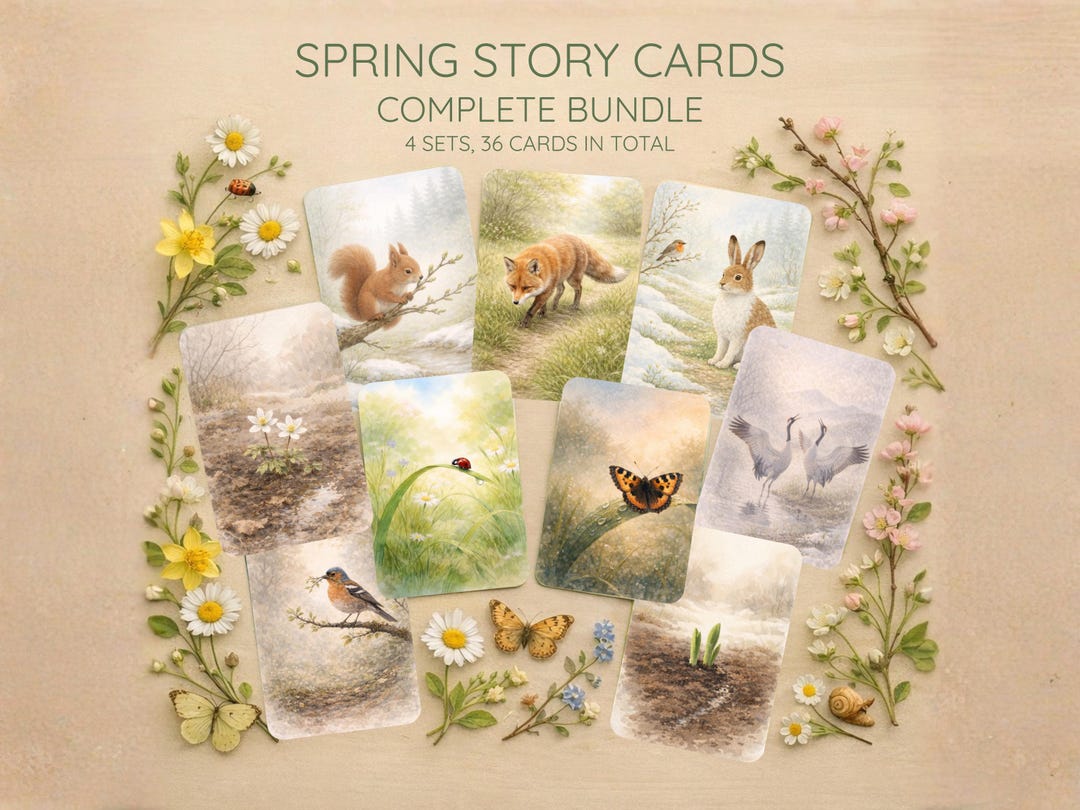 Spring Story Cards Complete Bundle | 4 Printable Sets • 36 Story Cards ...