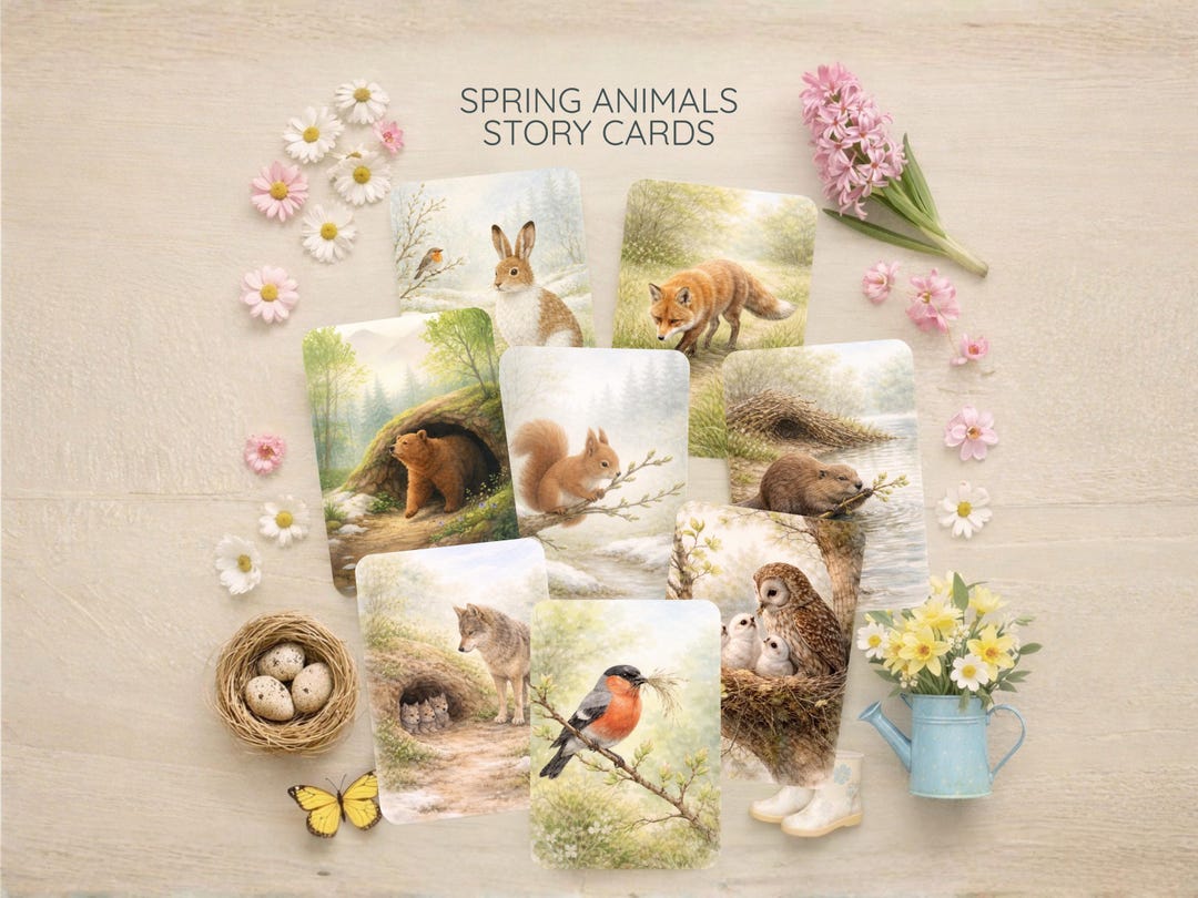 Spring Animals Story Cards for Preschool | Printable Nature ...