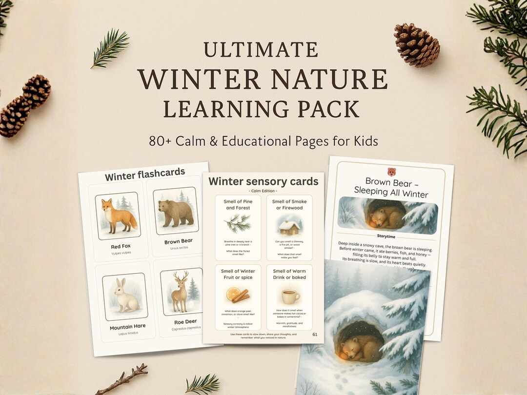 Winter Nature Learning Pack | Montessori Winter Activities Bundle for ...